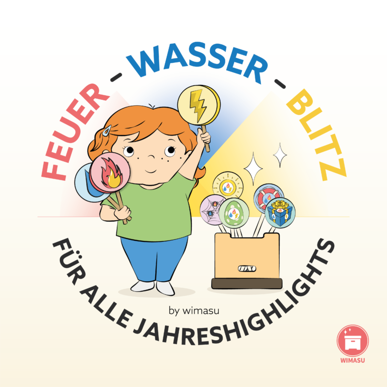 Feuer-Wasser-Blitz 42 Symbolkarten für 6 Varianten