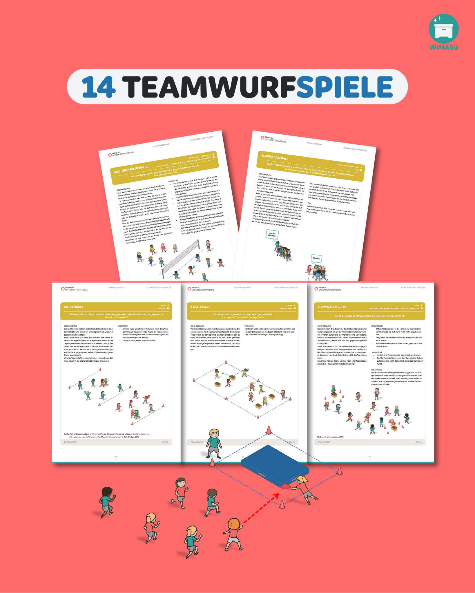 Wurf & Fangspiele | Unterrichtsmaterial für den Schulsport | WIMASU